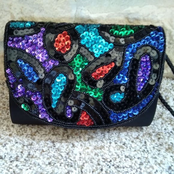 Coloriffics | Bags | Vintage Coloriffics Sequin Purseclutch | Poshmark